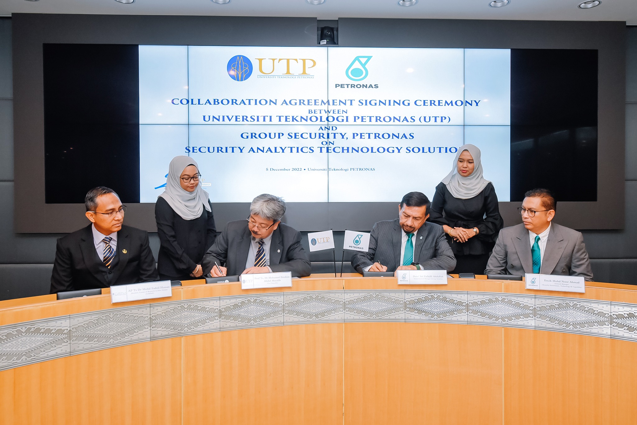 UTP and PETRONAS Group Security Sign Agreement on Security Analytics ...